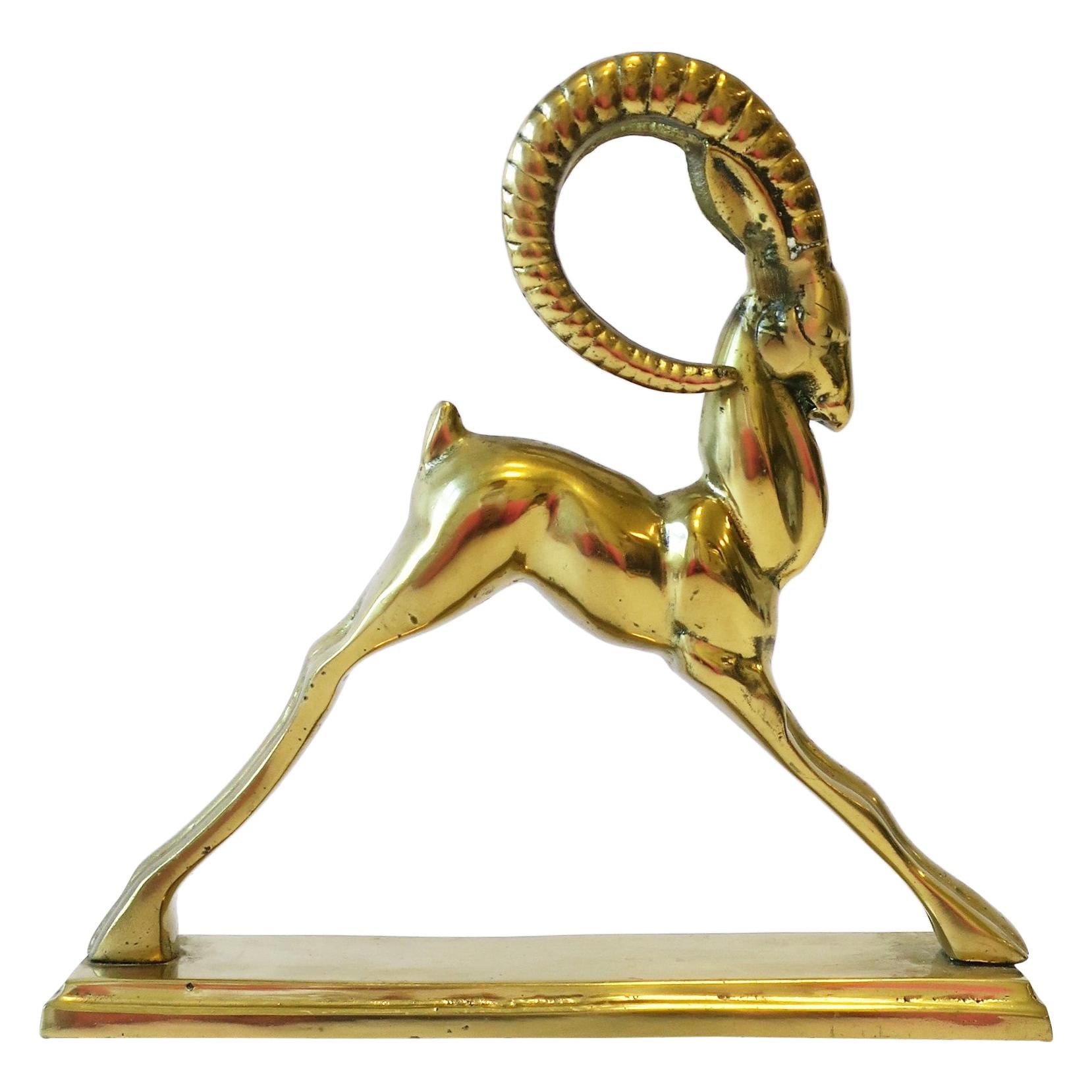 Vintage Brass Ram Giselle Decorative Object or Bookend at 1stDibs