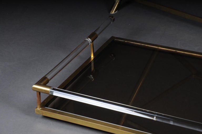 Vintage Brass Serving Table / Butler Tray Criss Cross at 1stDibs