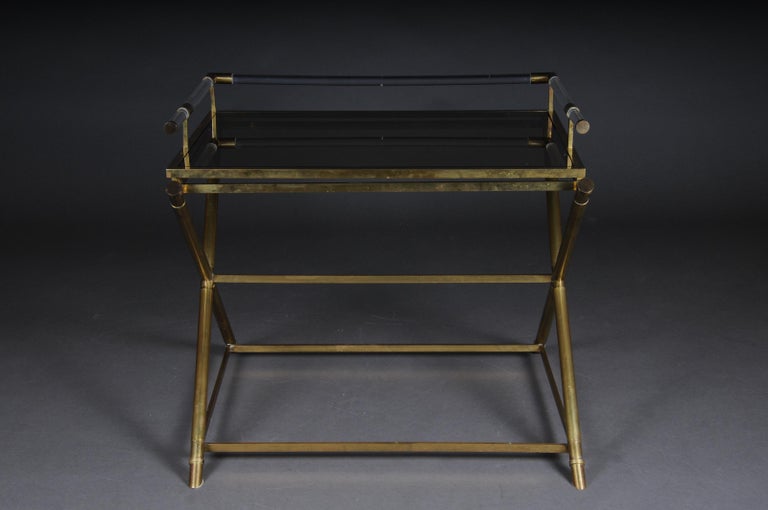 Vintage Brass Serving Table / Butler Tray Criss Cross at 1stDibs