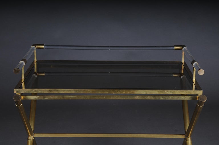 Vintage Brass Serving Table / Butler Tray Criss Cross at 1stDibs