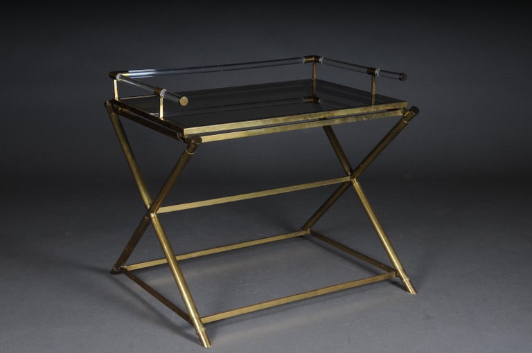 Vintage Brass Serving Table / Butler Tray Criss Cross at 1stDibs