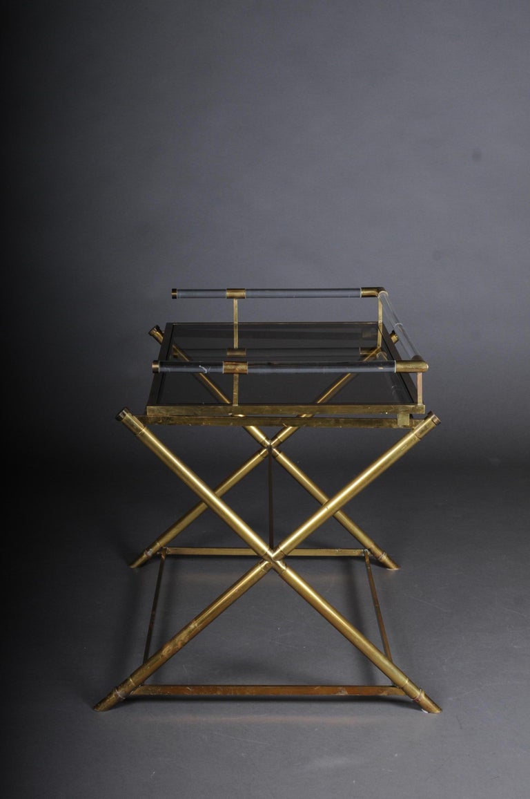 Vintage Brass Serving Table / Butler Tray Criss Cross at 1stDibs