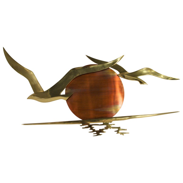 Vintage Brass Sunset Sculpture, 1970s at 1stDibs