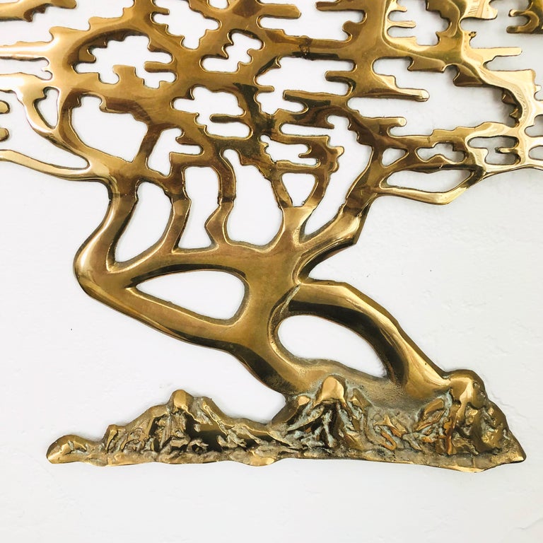 Vintage Brass Tree Wall Sculpture at 1stDibs