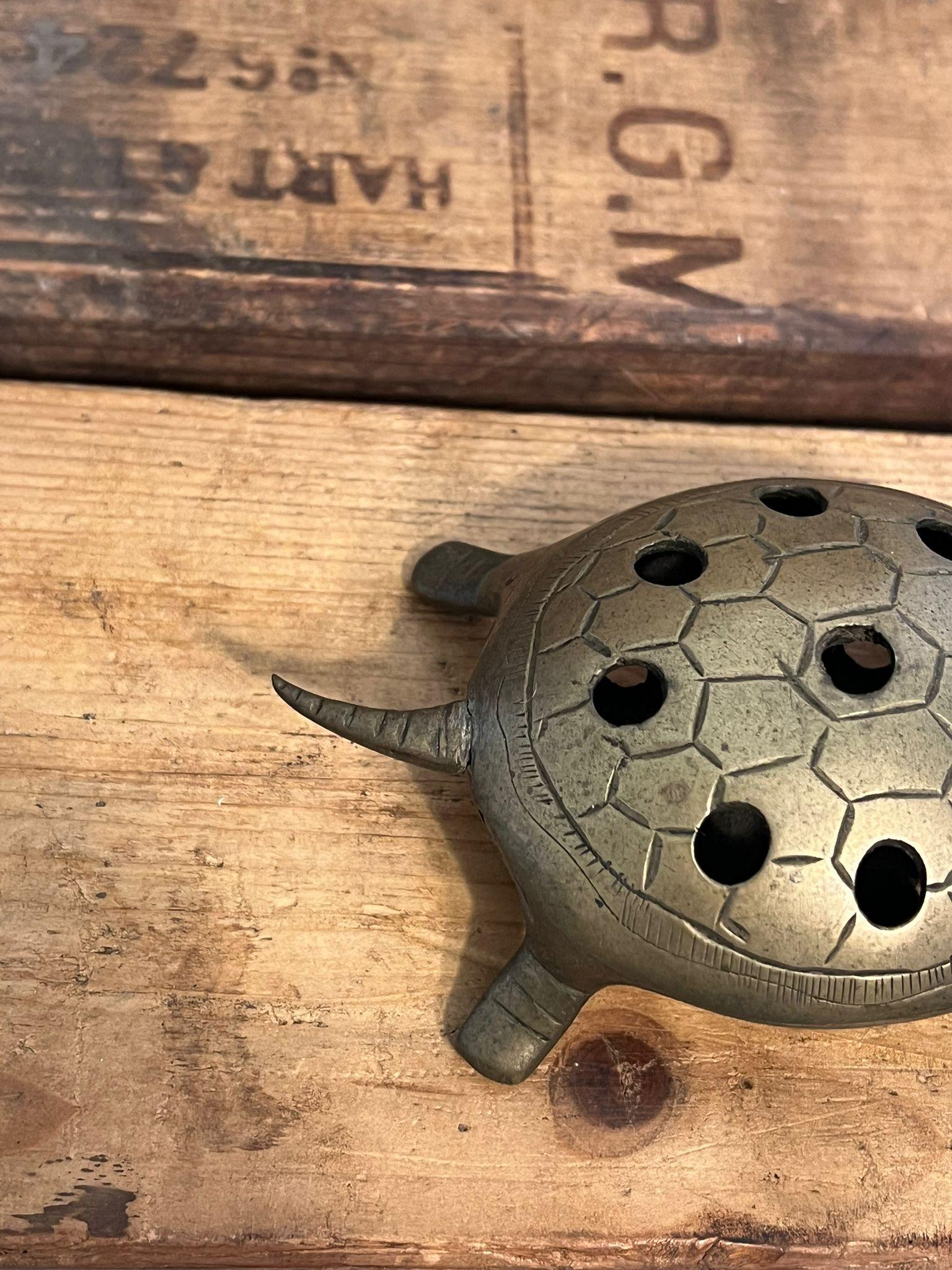 Vintage Brass Turtle with holes Figurine For Sale at 1stDibs