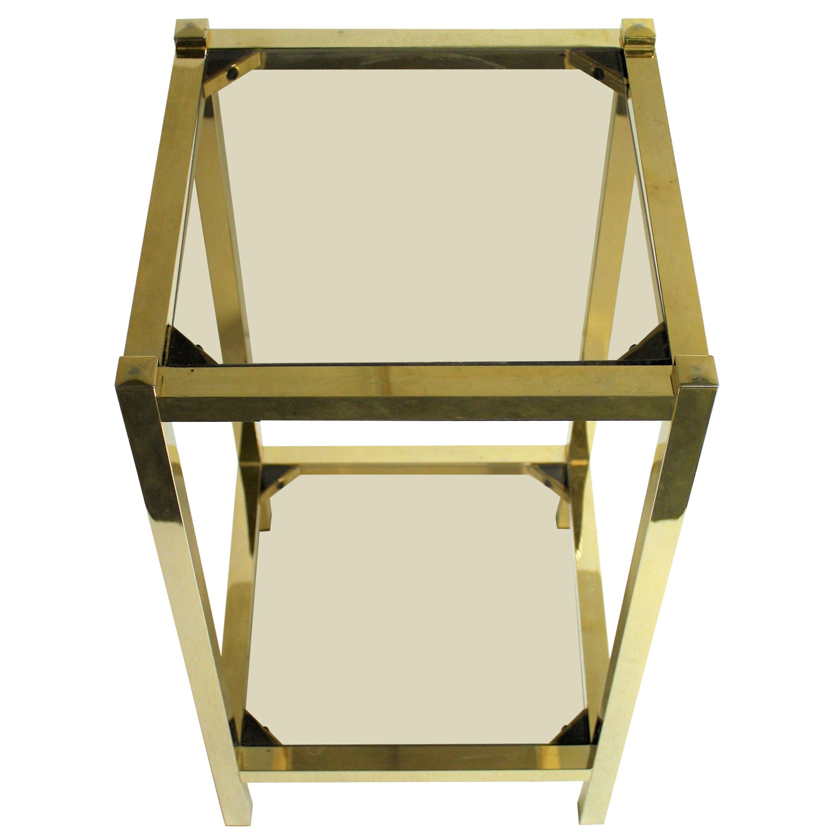 Gilded and Silver Plated Two-Tiered Vintage Side Table, 1970s For Sale ...