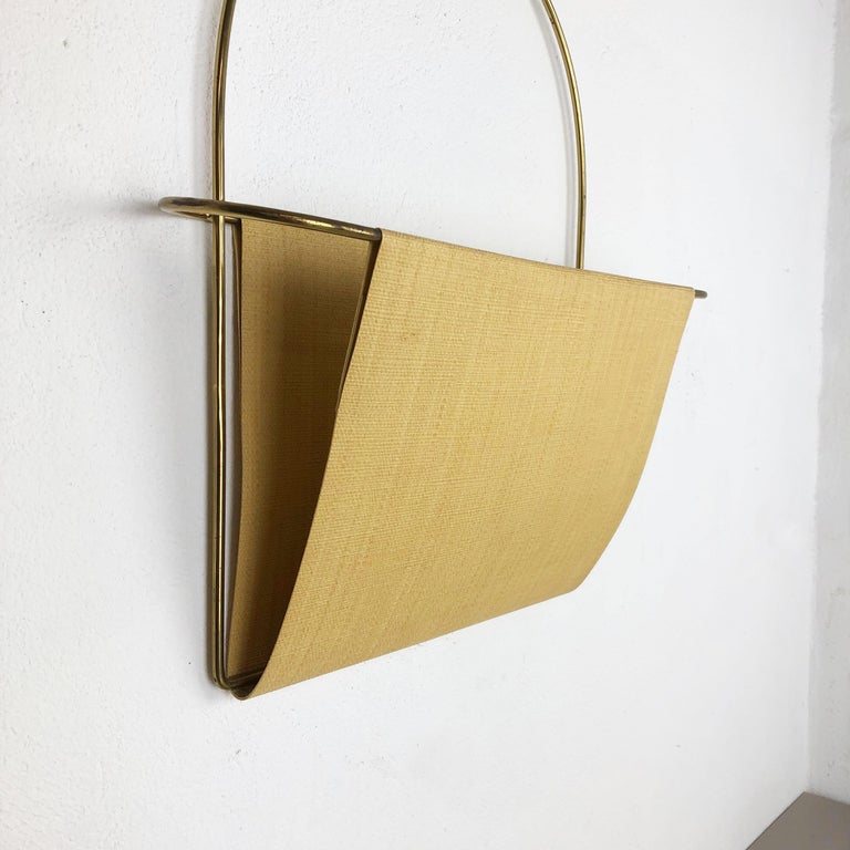 Vintage Brass Wall Hanging Magazine Holder, Austria, 1950s For Sale at ...