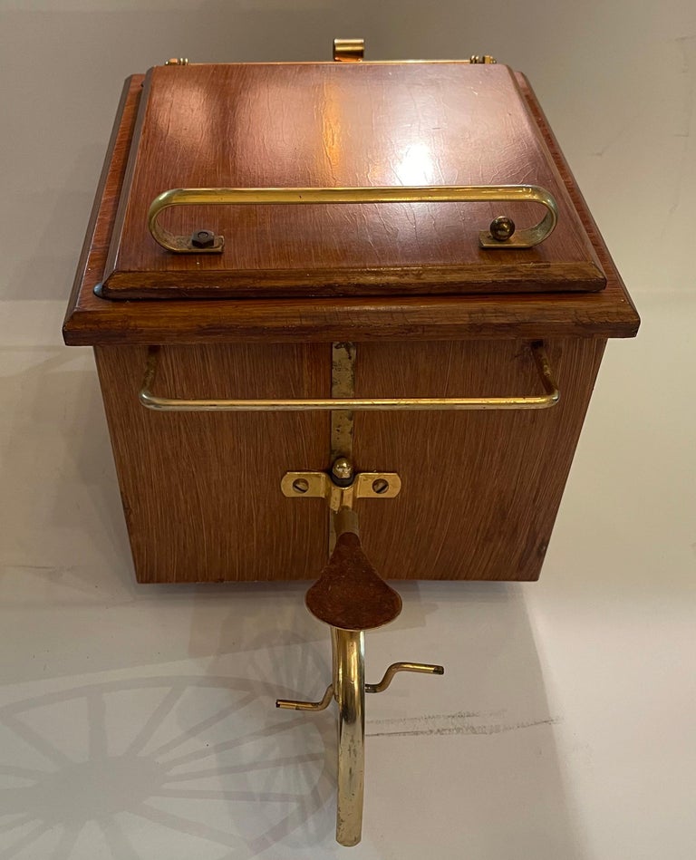 Vintage Brass and Wood "Ice Cycle" Ice Bucket Wine Cooler Trolley ...