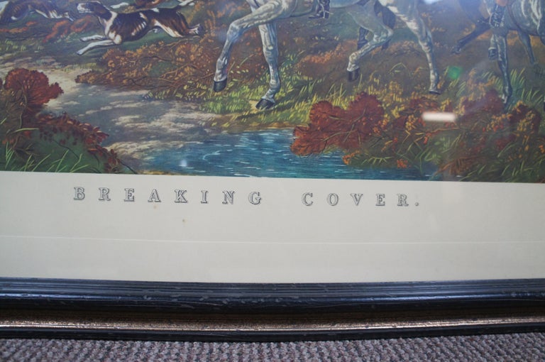 Vintage “Breaking Cover” Herrings Fox Hunting Scenes Equestrian Landscape Framed For Sale at 1stDibs