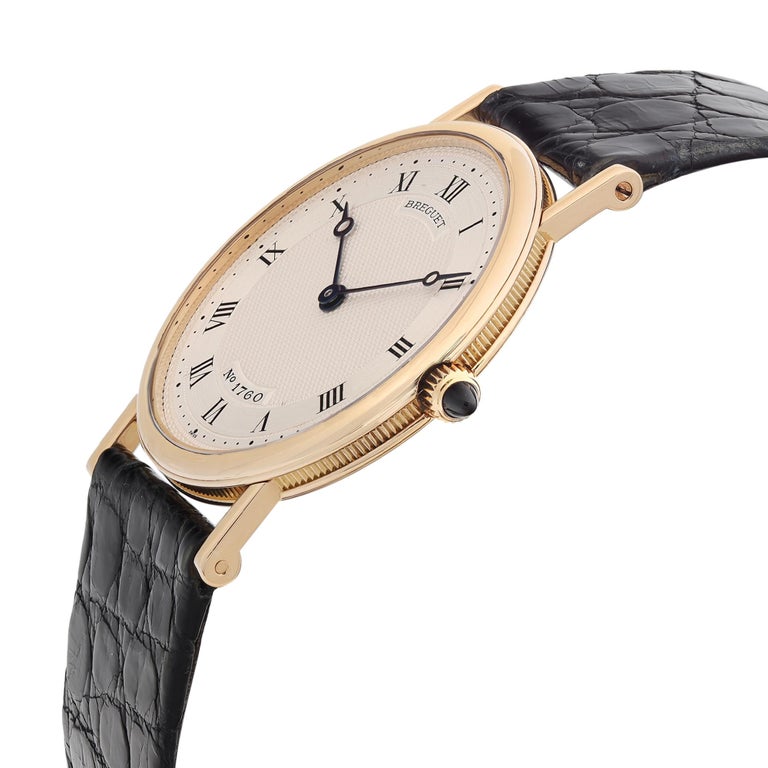 Vintage Breguet Classique 18K Yellow Gold Silver Dial Hand Wind Mens ...
