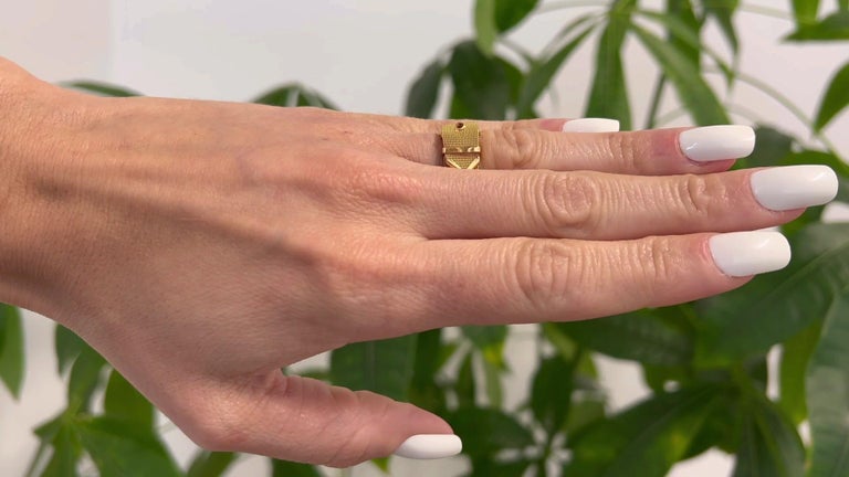 Vintage Brevettat Italy 18 Karat Yellow Gold Mesh Belt Ring For Sale at ...