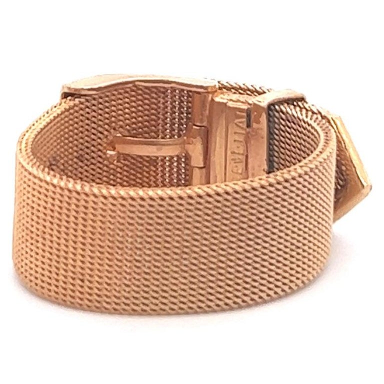 Vintage Brevettat Italy 18 Karat Yellow Gold Mesh Belt Ring For Sale at ...