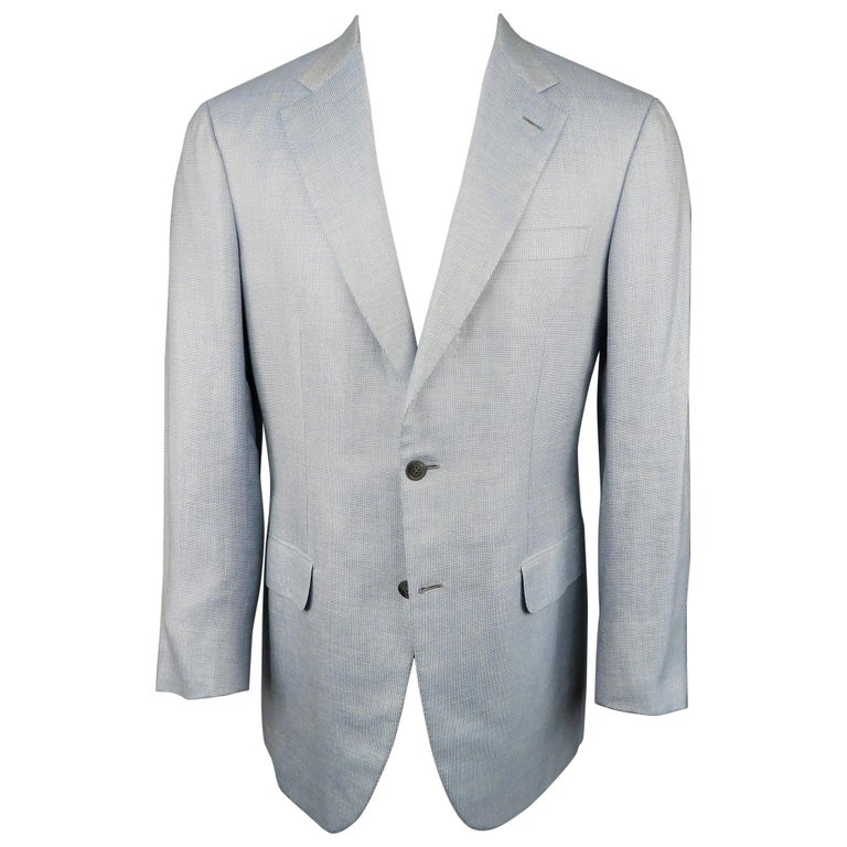 Vintage BRIONI Sport Coat Jacket - Size 40 Light Blue Wool Blend Notch ...