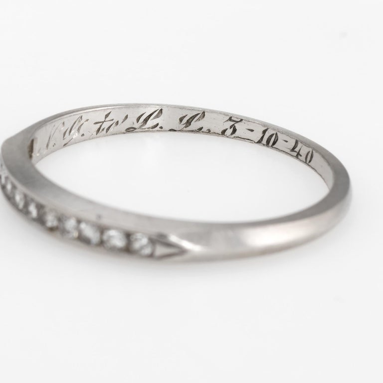 Vintage Bristol Diamond Wedding Band Platinum Estate Fine Jewelry at ...