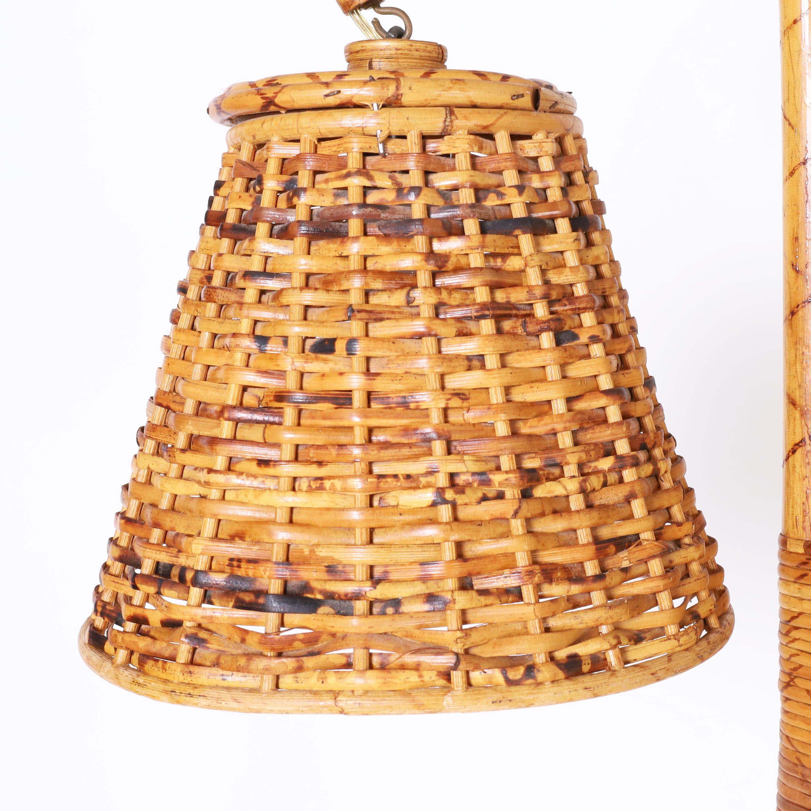 Vintage British Colonial Style Bamboo and Rattan Floor Lamp For Sale at ...