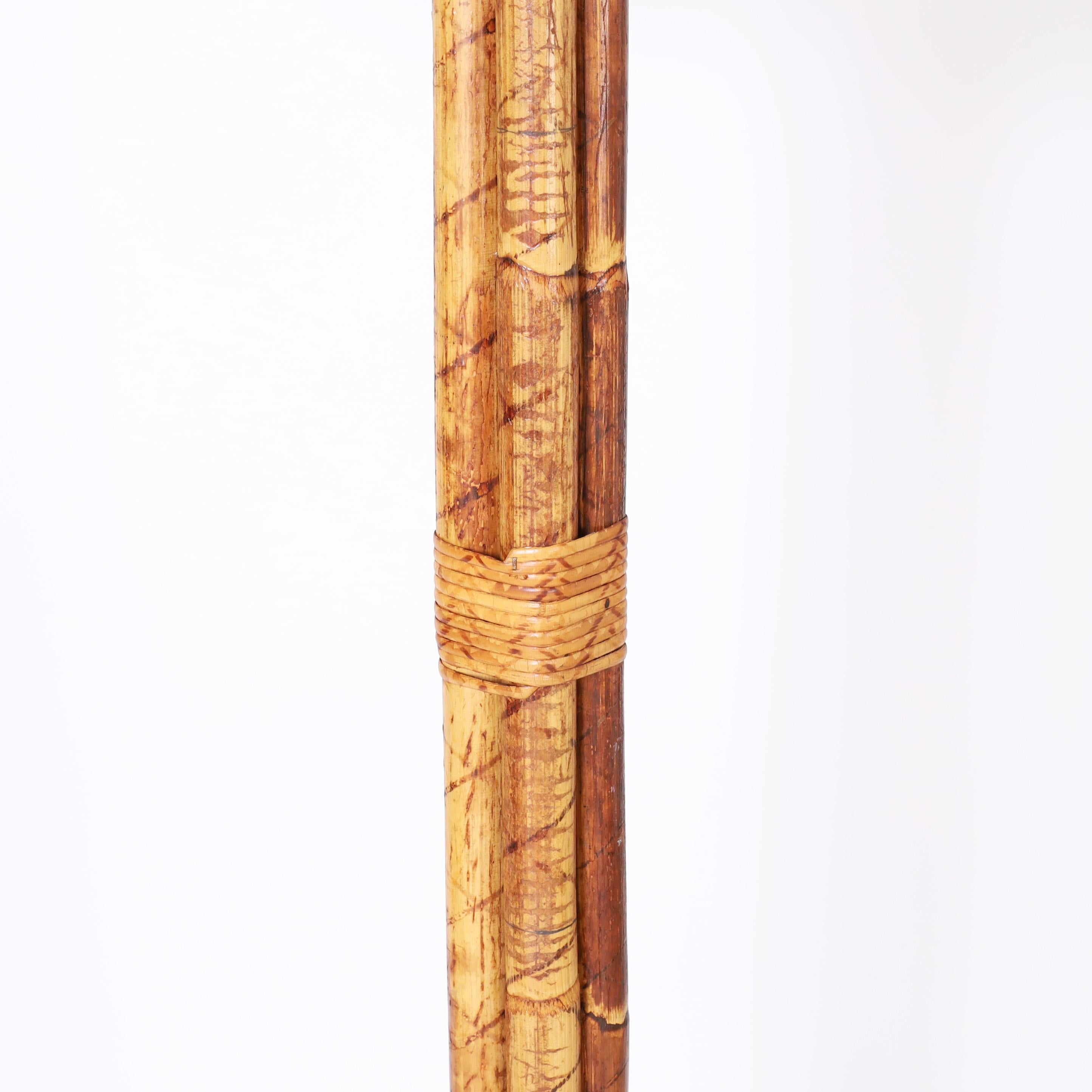 Vintage British Colonial Style Bamboo and Rattan Floor Lamp For Sale at ...