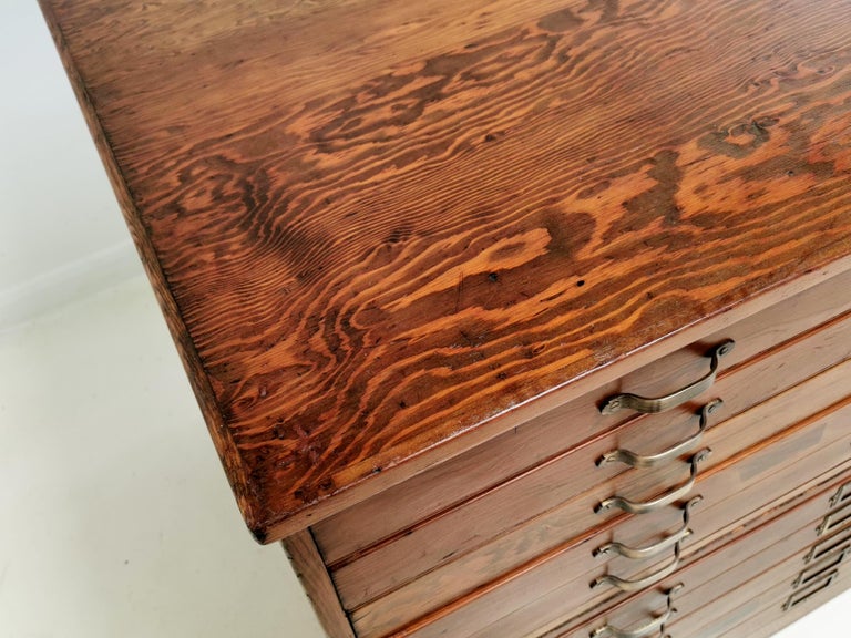 Vintage British Made Plan Chest of Drawers Artists Map Table For Sale ...
