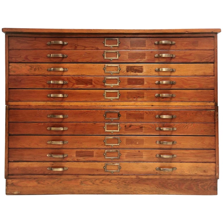 Vintage British Made Plan Chest of Drawers Artists Map Table For Sale ...