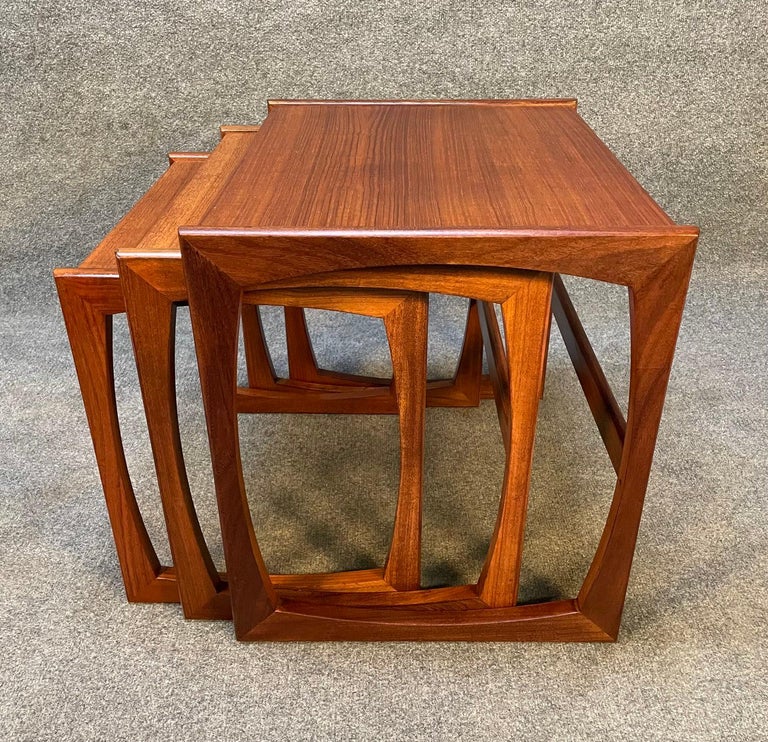 Vintage British Mid-Century Modern Teak "Quadrille" Nesting Tables by G Plan For Sale at 1stDibs