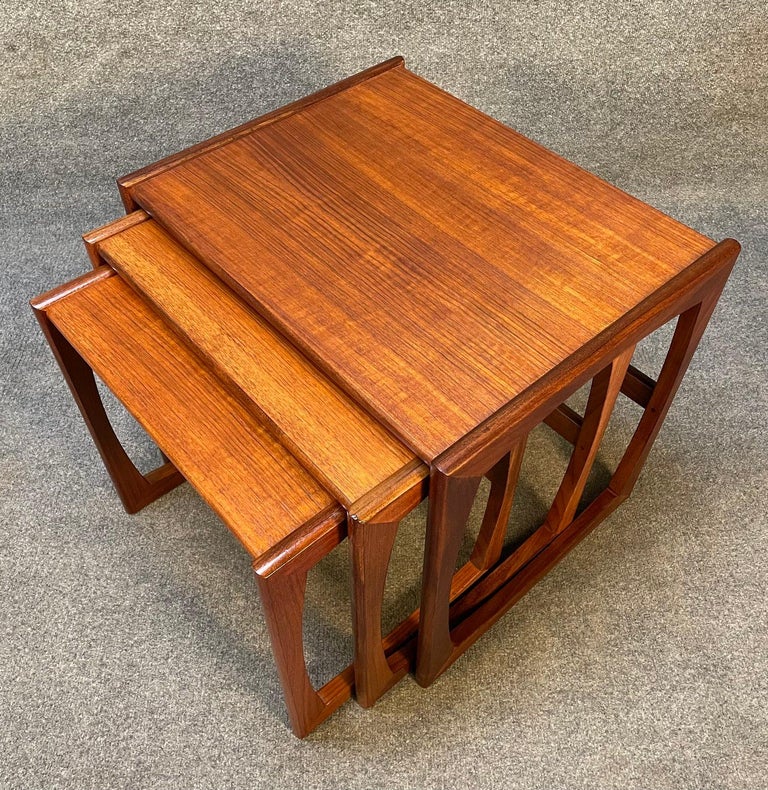 Vintage British Mid-Century Modern Teak "Quadrille" Nesting Tables by G ...