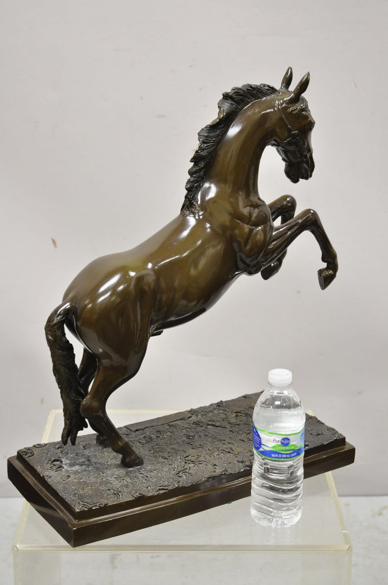 Vintage Bronze Rearing Horse Sculpture Statue Figure Signed N. Luse For ...