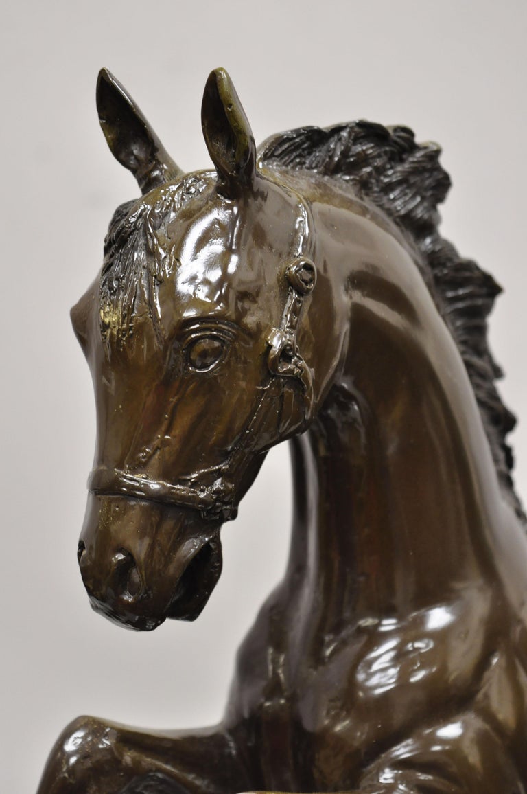 Vintage Bronze Rearing Horse Sculpture Statue Figure Signed N. Luse For ...