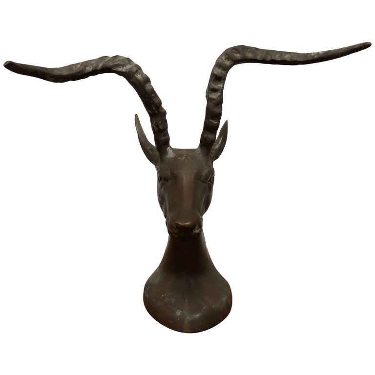 Vintage Bronze Antelope Statue at 1stDibs