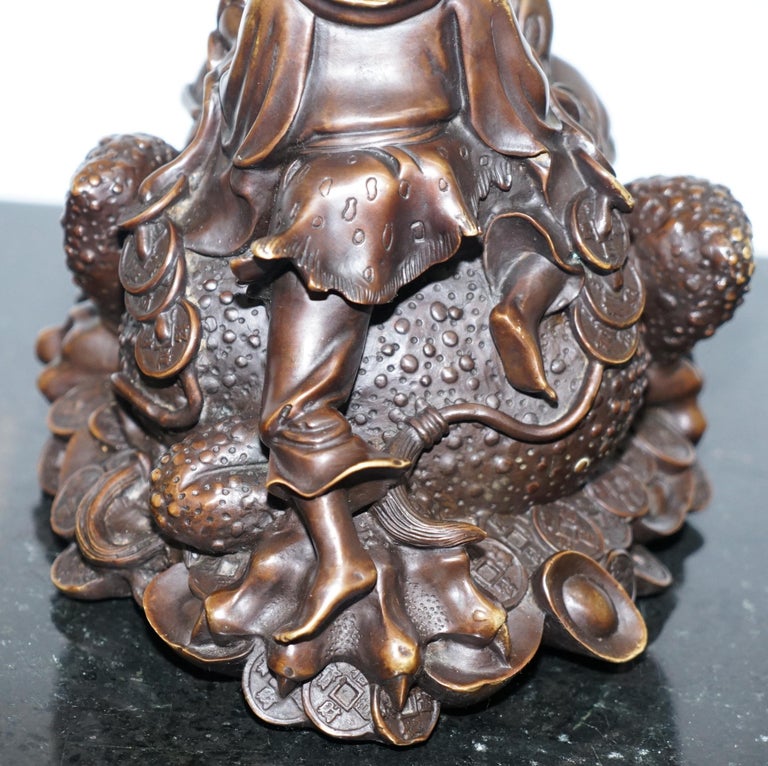 Vintage Bronze Chinese Jin Chan / Chan Chu Wealth Calling Toad Frog ...