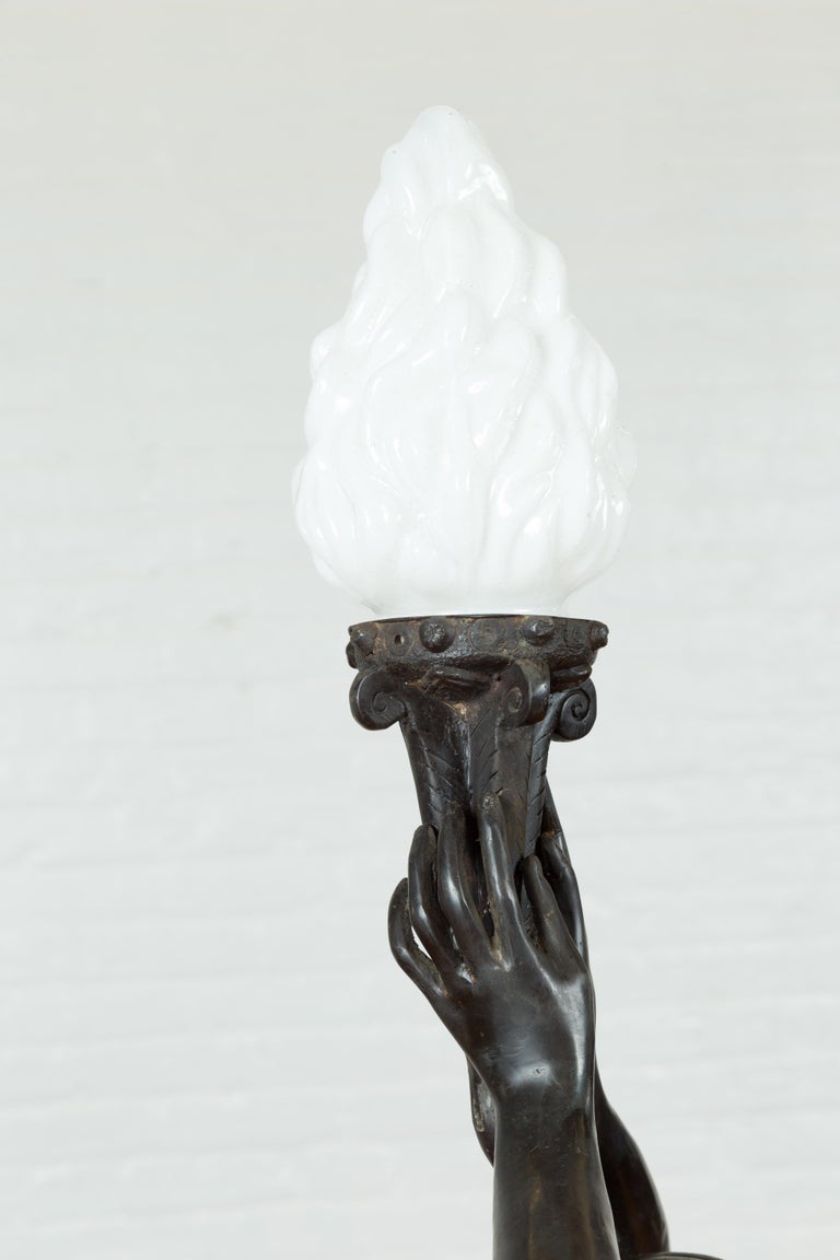 Vintage Bronze Egyptian Female Pharaoh Statue with Nemes and Glass ...