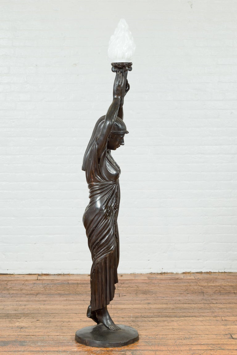 Vintage Bronze Egyptian Female Pharaoh Statue with Nemes and Glass ...