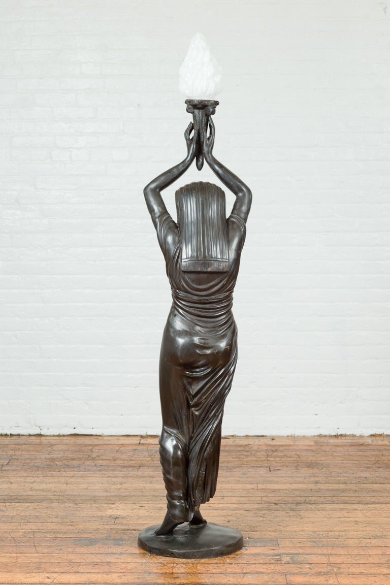 Vintage Bronze Egyptian Female Pharaoh Statue with Nemes and Glass ...