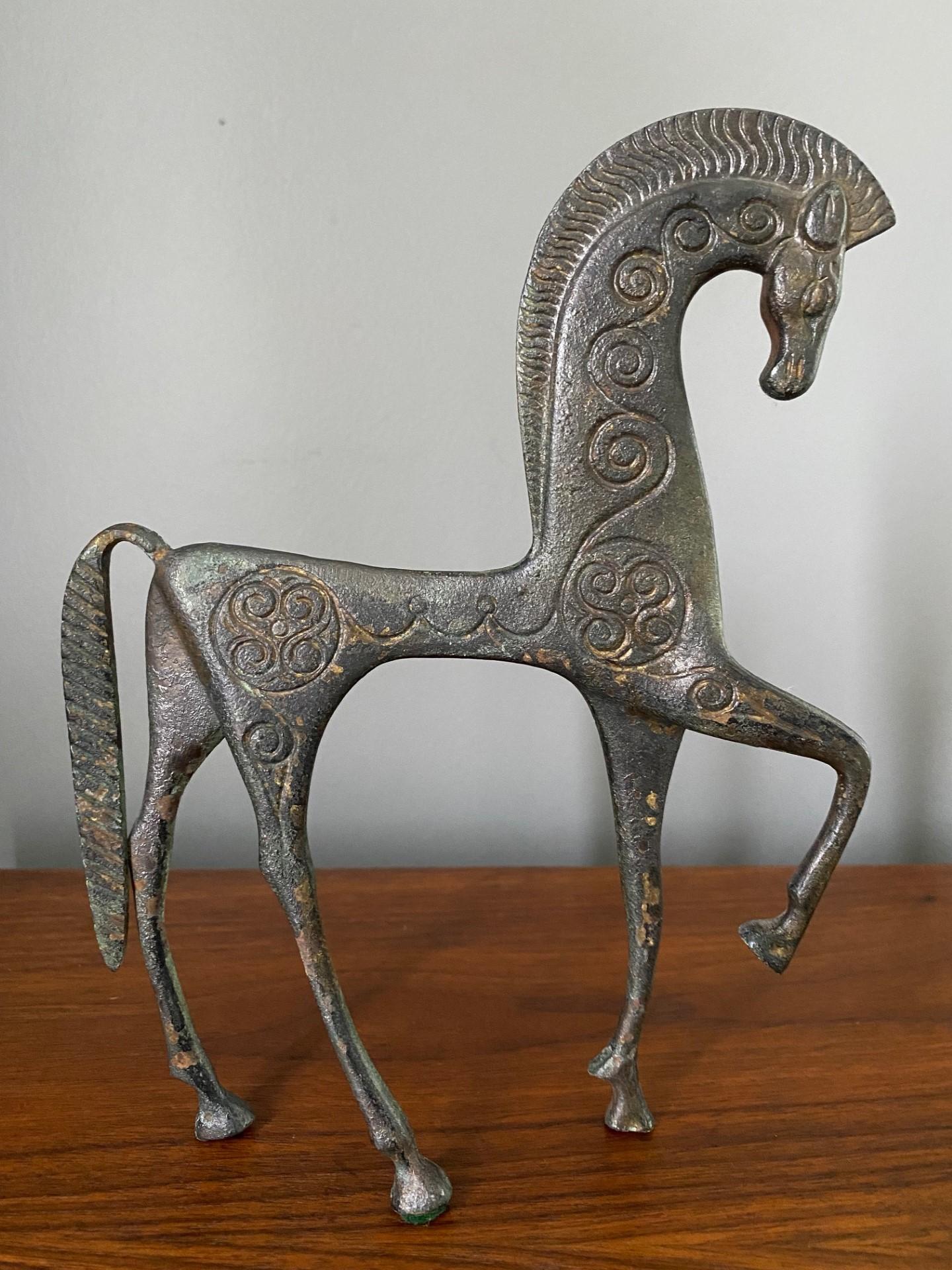 Vintage Bronze Etruscan Horse Sculpture in the Style of Frederick ...