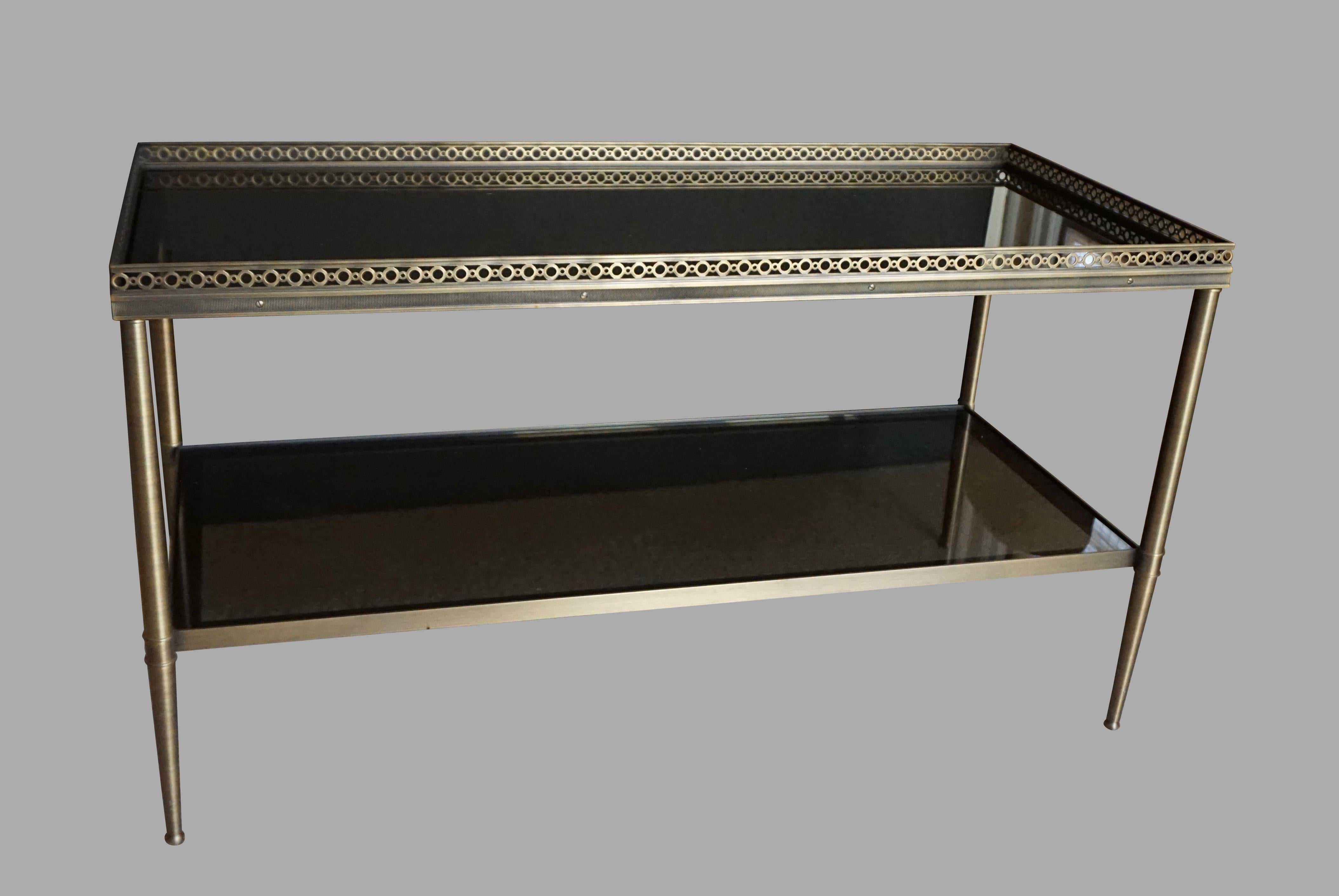 Vintage Bronze Finish Brass 2 Tier Coffee Table after a Design by Paul ...