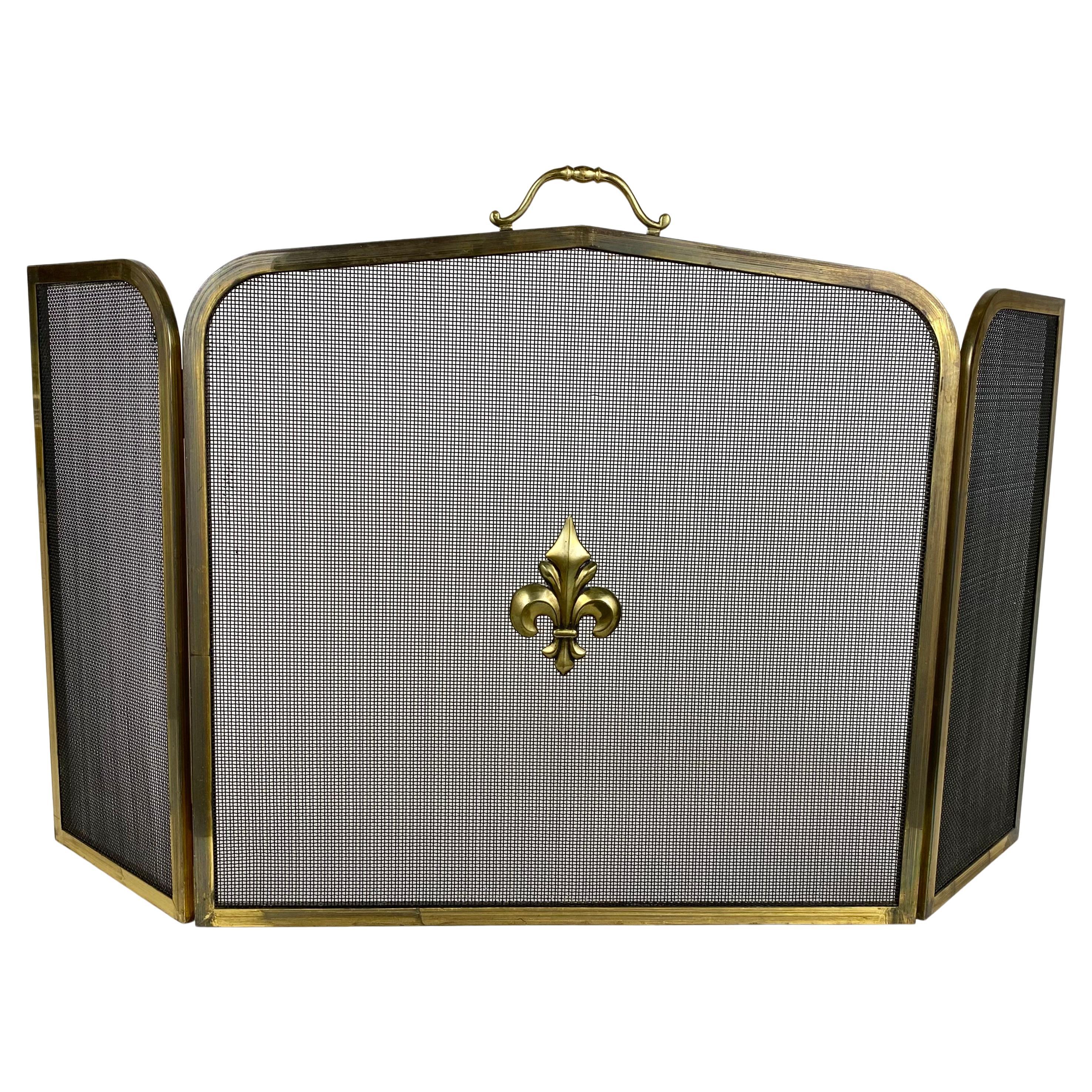 4 Fold Vintage Fire screen - Spark Guard at 1stDibs | fire spark guard