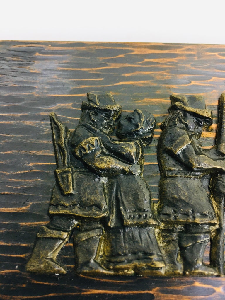 Vintage Bronze Gift Box with Figural Decoration on Top from the 1970s ...