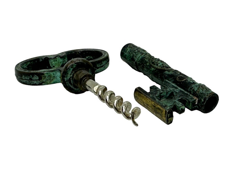 Vintage Bronze Key Corkscrew and Bottle Opener Metal Breweriana Barware ...