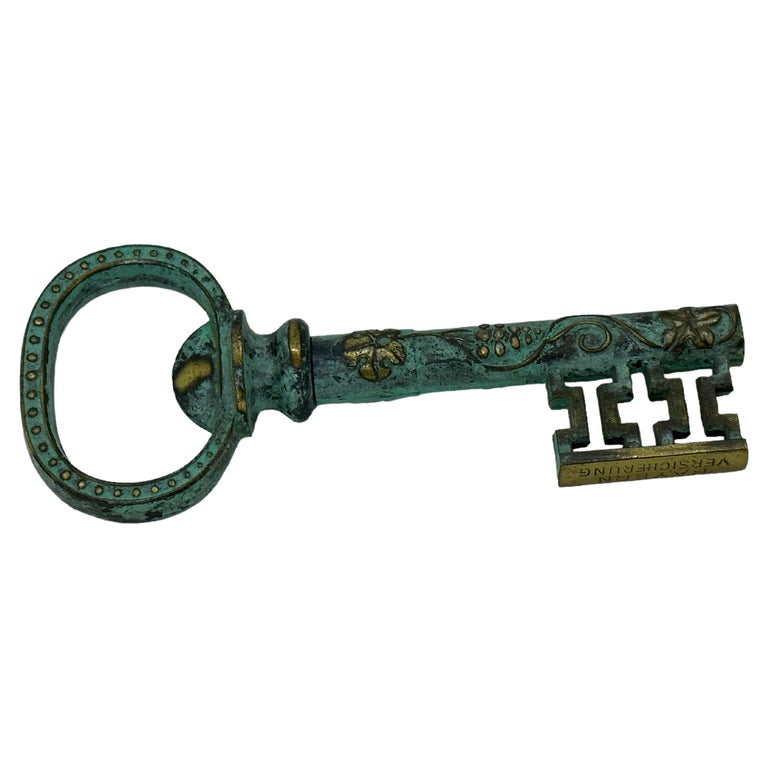Vintage Bronze Key Corkscrew and Bottle Opener Metal Breweriana Barware ...