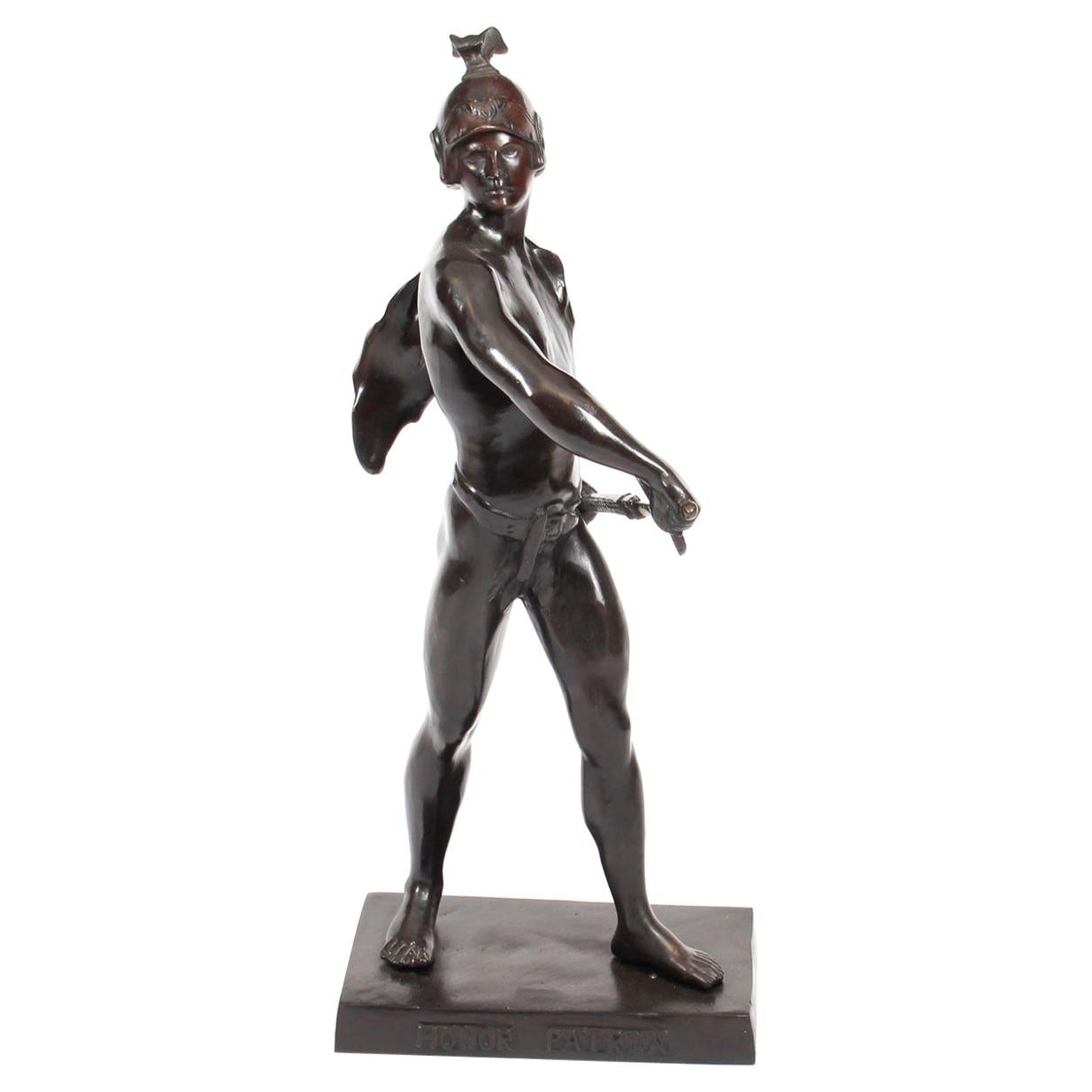 Bronze Warrior Holding Demi-Human Beast Head, 20th Century For Sale at ...