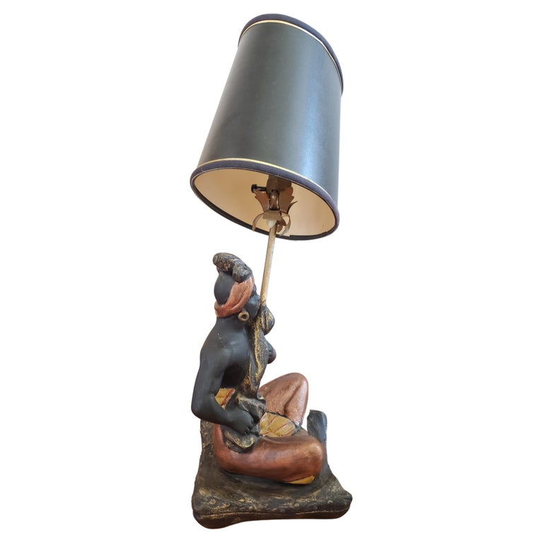 Vintage Bronze Sitting Lady Table Lamp, Circa 1970s For Sale at 1stDibs