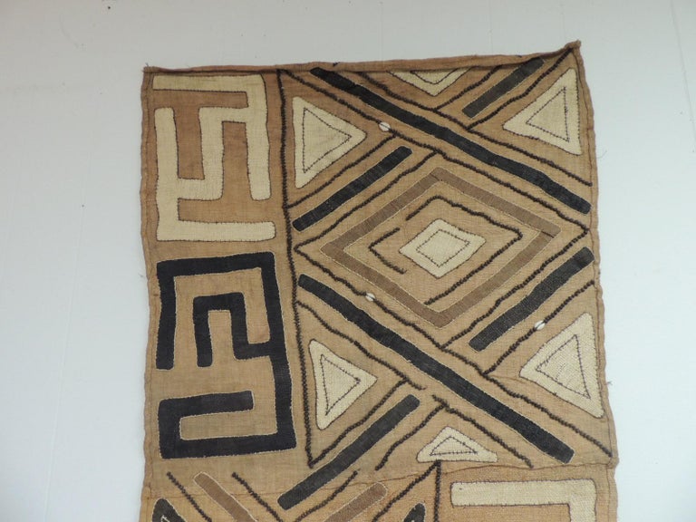 Vintage Brown and Black Earth Tones African Applique Kuba Textile at ...