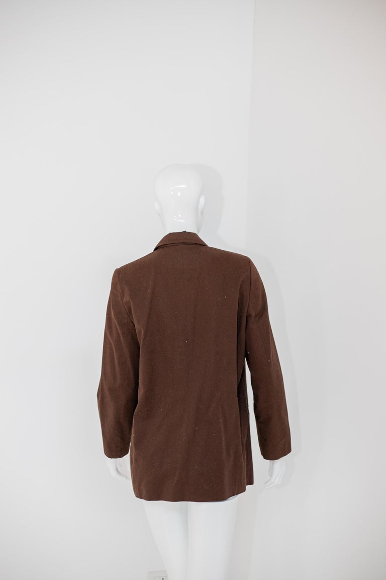 Vintage Brown Cotton Blazer Fitness For Sale at 1stDibs
