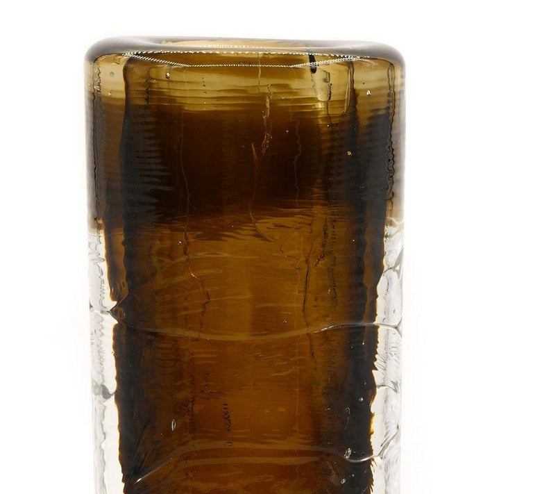 Vintage Brown Glass Vase, Northern Europe, 1970s For Sale at 1stDibs