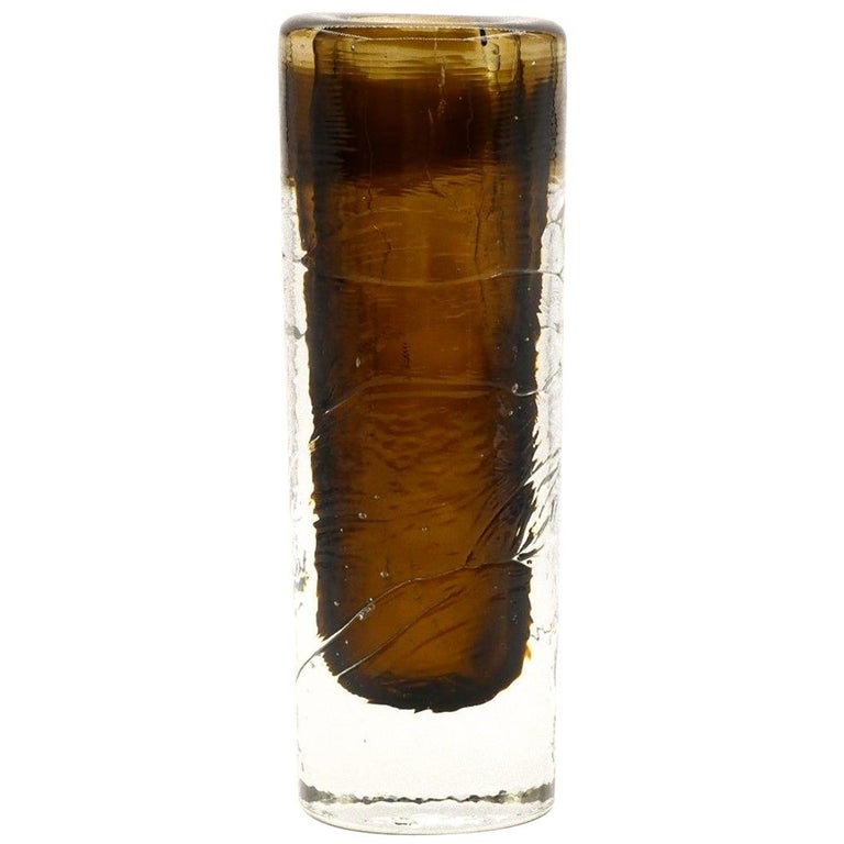 Vintage Brown Glass Vase, Northern Europe, 1970s For Sale at 1stDibs