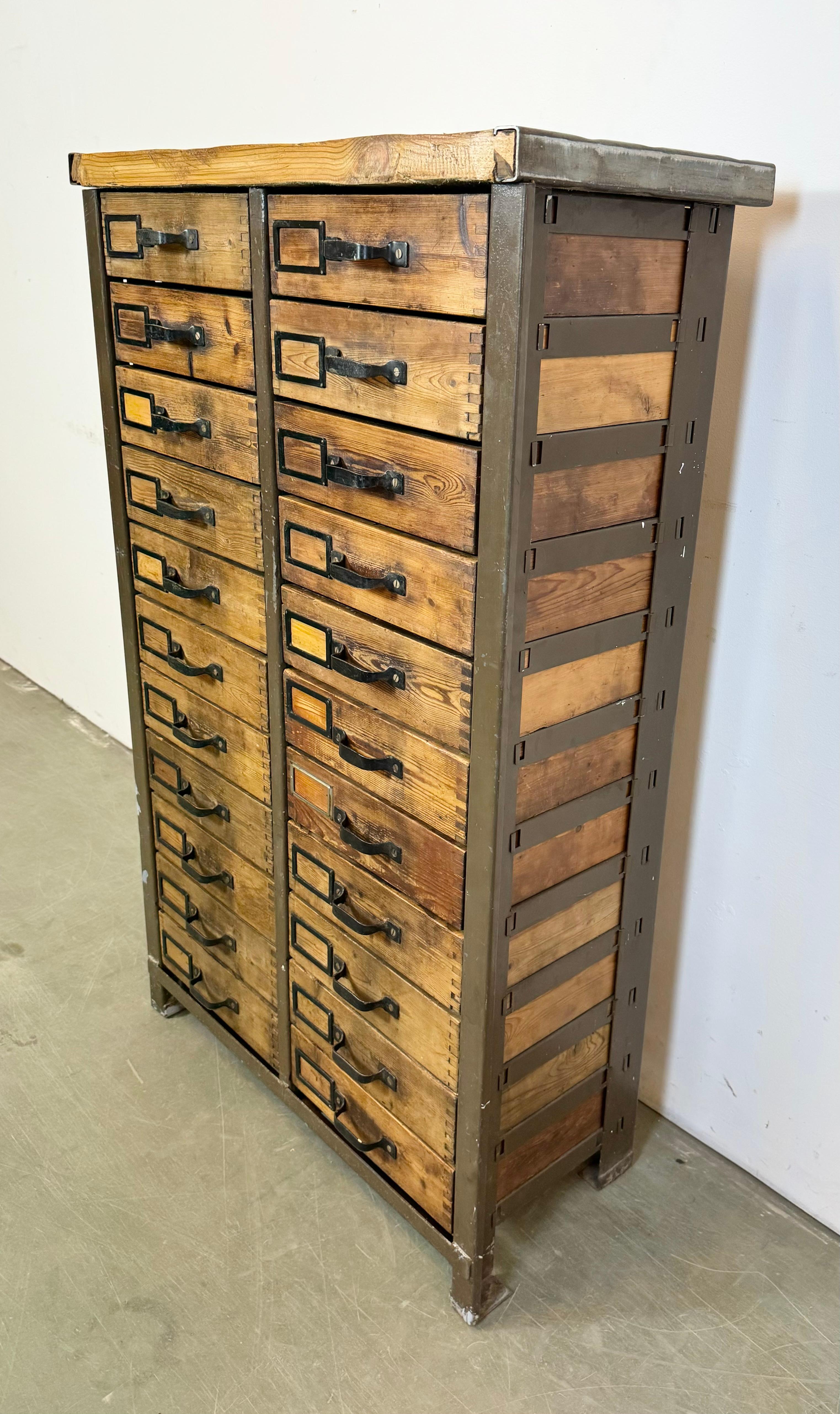 Vintage Brown Industrial Chest of Drawers, 1960s at 1stDibs