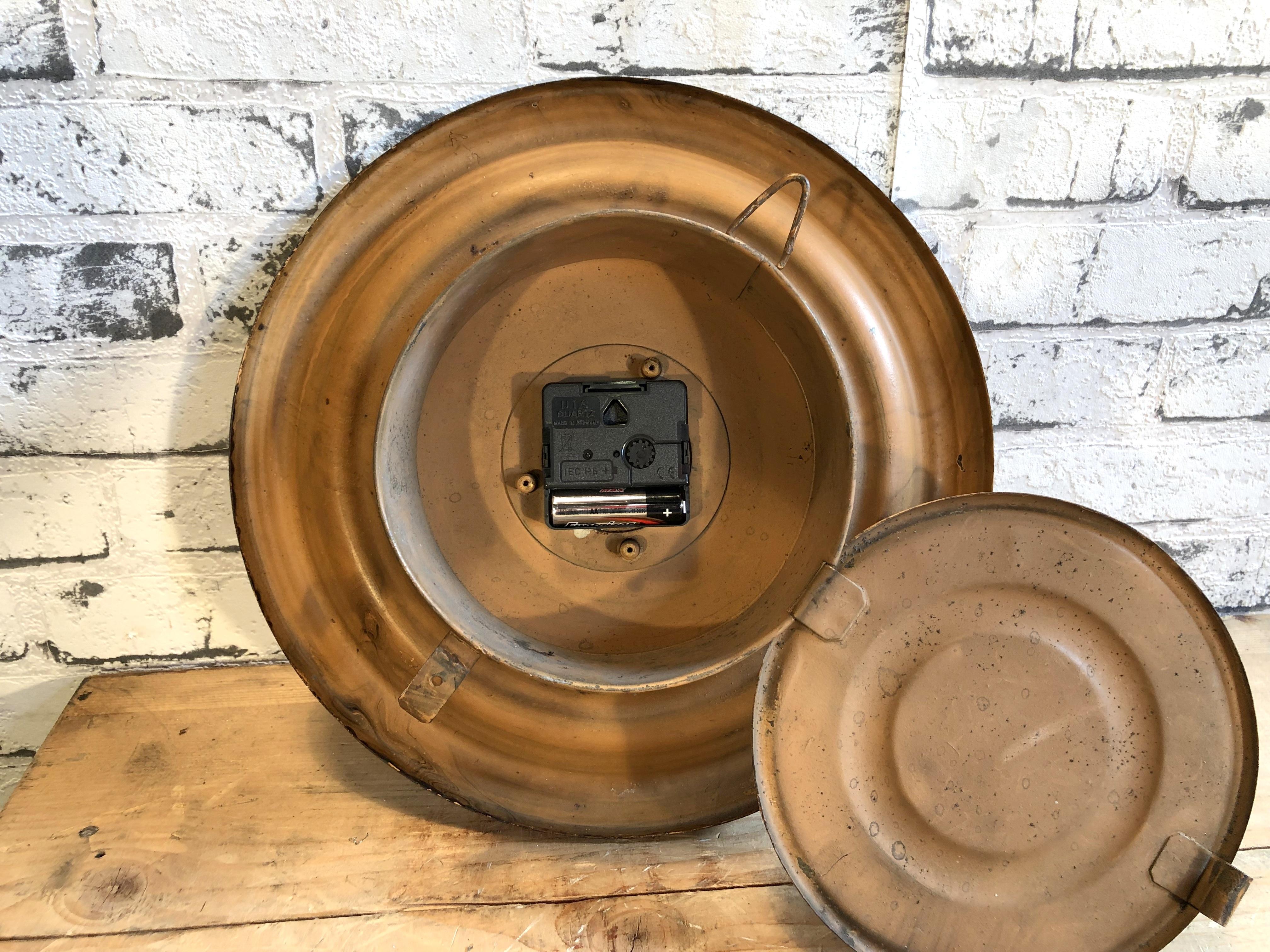 Vintage Brown Iron Clock, 1930s at 1stDibs