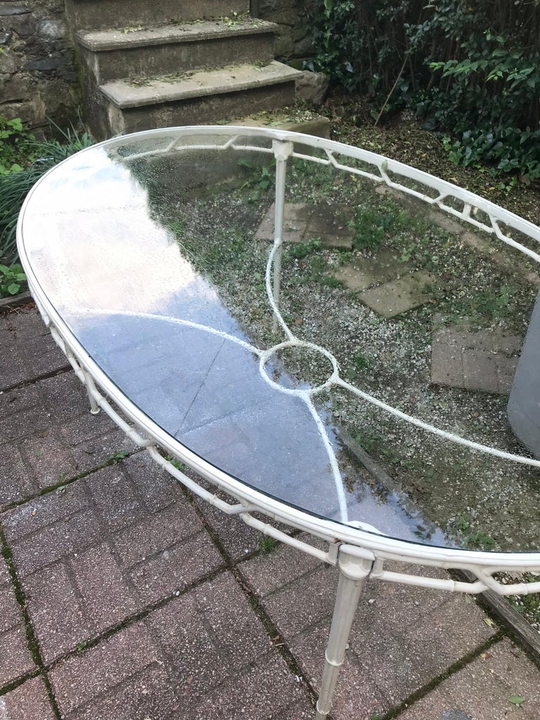 Vintage Brown Jordan “Calcutta” Faux-Bamboo Dining Table by Hall ...