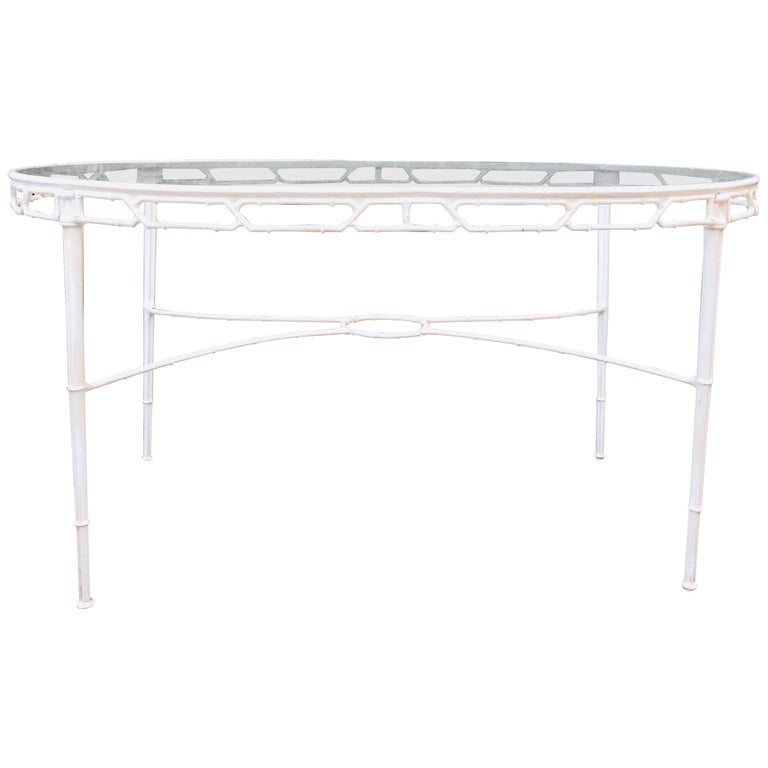 Vintage Brown Jordan “Calcutta” Faux-Bamboo Dining Table by Hall ...