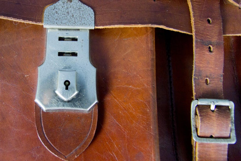 Vintage Brown Leather Briefcase Bag with Cheney Locks at 1stDibs ...