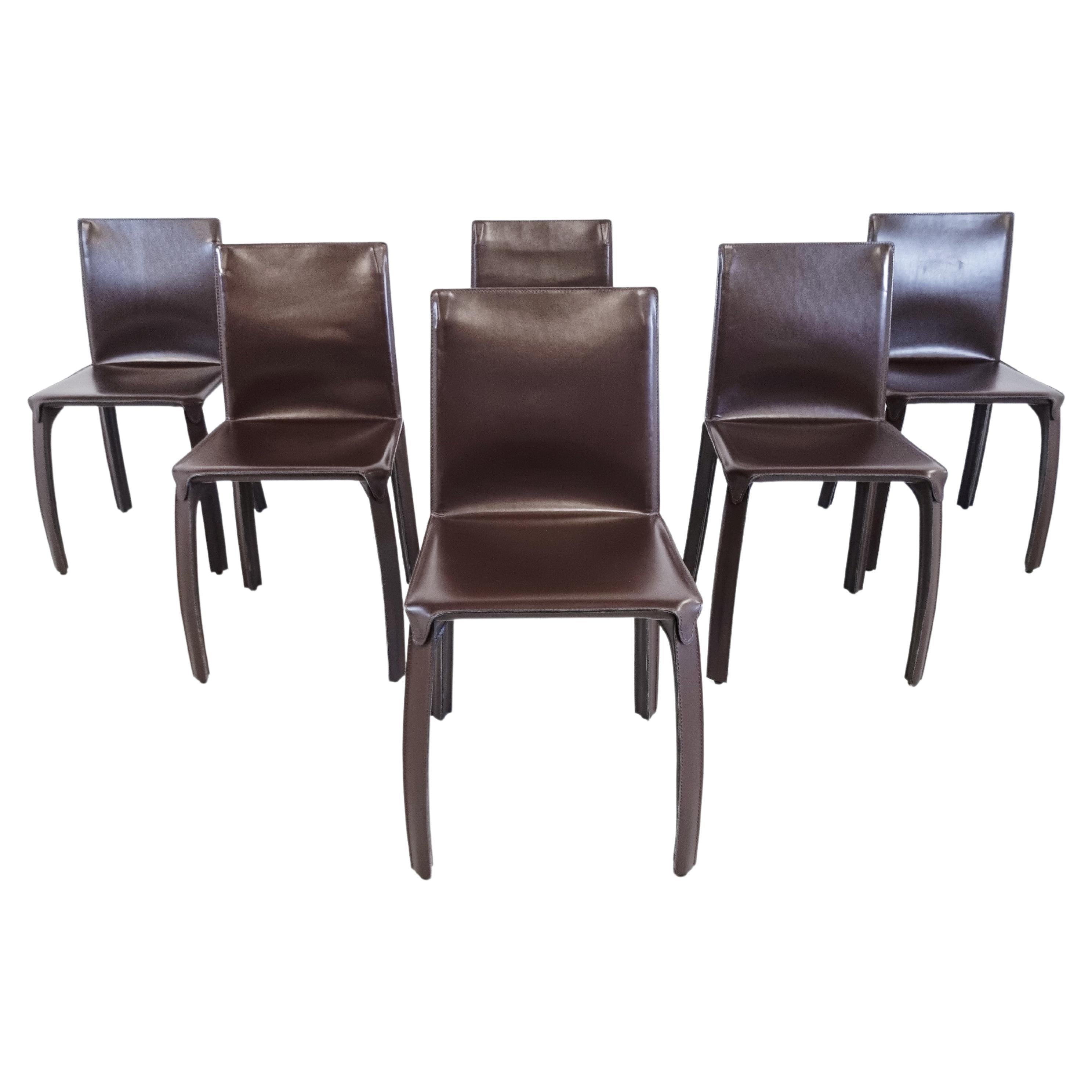 Vintage Grey Leather Dining Chairs by Arrben, 1980s at 1stDibs