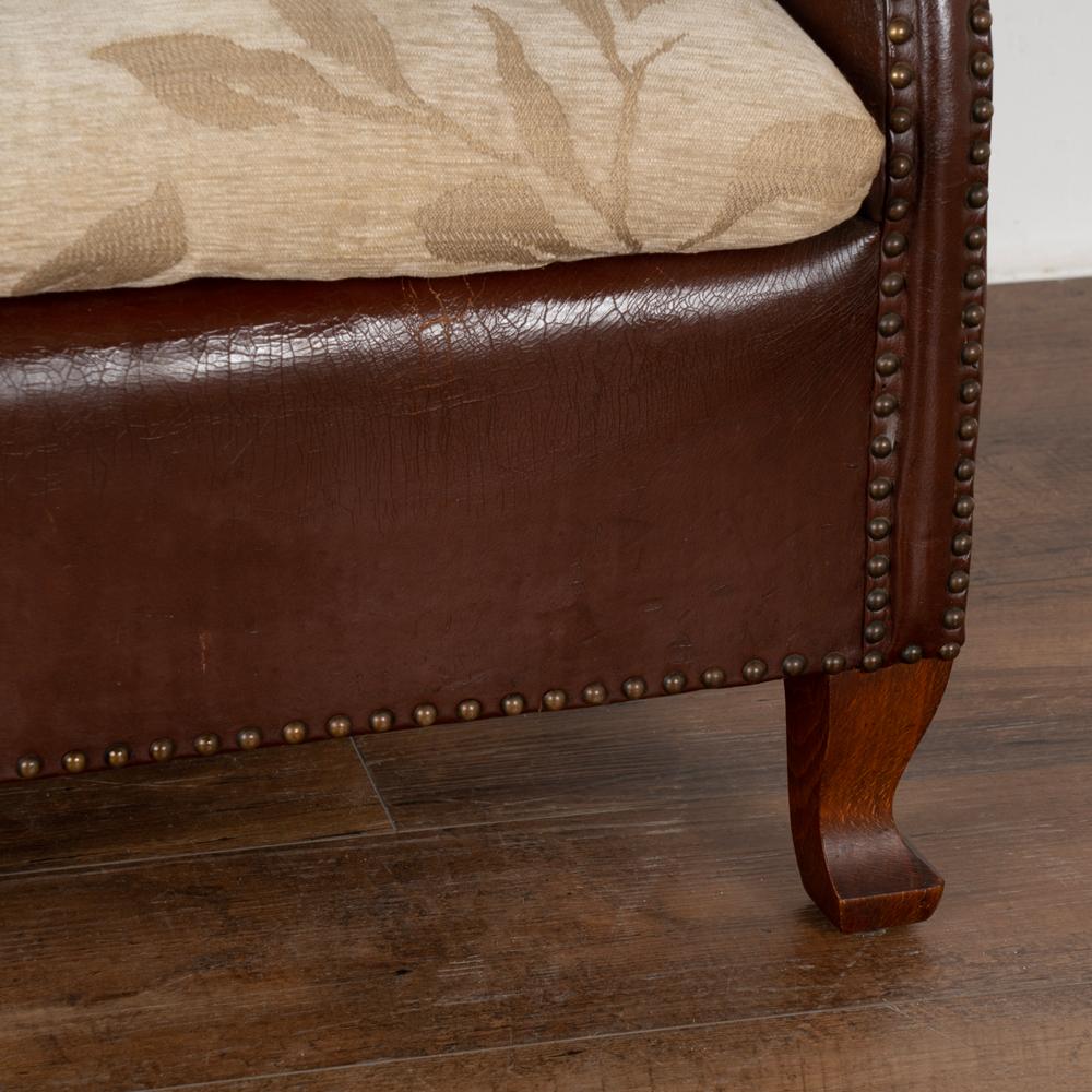 Vintage Brown Leather Small Armchair, Denmark, circa 1920-40 For Sale ...